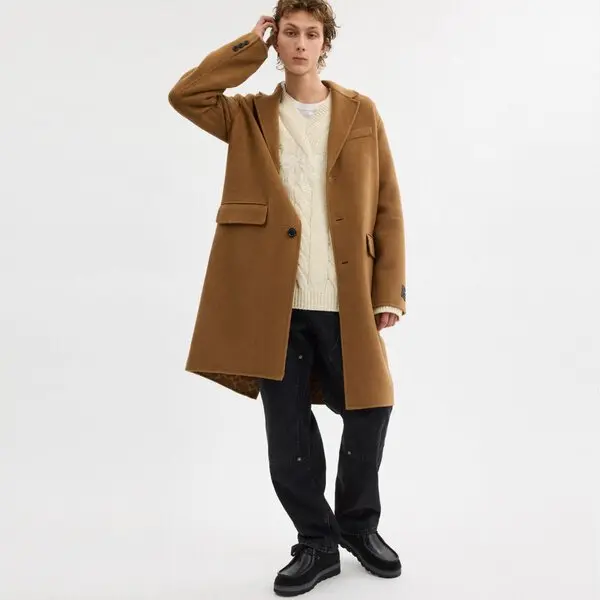 COACH Double Faced Wool Coat - Camel
