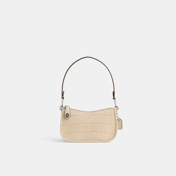 COACH Restored Swinger Bag 20 Crocodile-embossed Leather - Silver/ivory