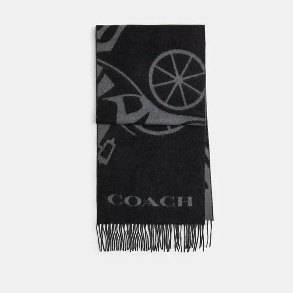COACH Horse And Carriage Cashmere Muffler - Black
