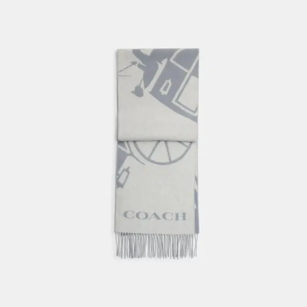 COACH Horse And Carriage Cashmere Muffler - Chalk