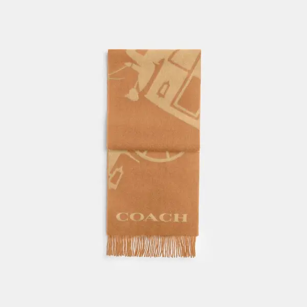 COACH Horse And Carriage Cashmere Muffler - Honey Brown