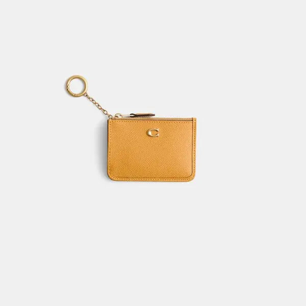 COACH Restored Mini Skinny Id Case - Brass/buttercup