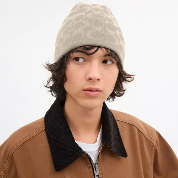 Coach Reversible Signature Beanie In Steam - 30% Off  display picture 1