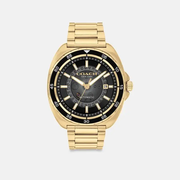 COACH Charter Automatic Watch, 44mm - Gold