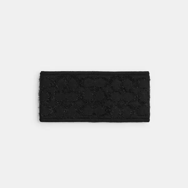Coach Black Headband with Metallic Logo Accent Coach Women main image 3