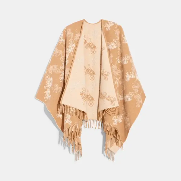 COACH Reversible Horse And Carriage Poncho