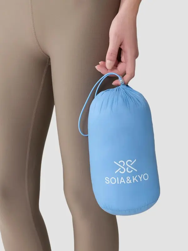 Soia & Kyo Ayleen Lightweight Hooded Puffer Jacket - Poolside Blue