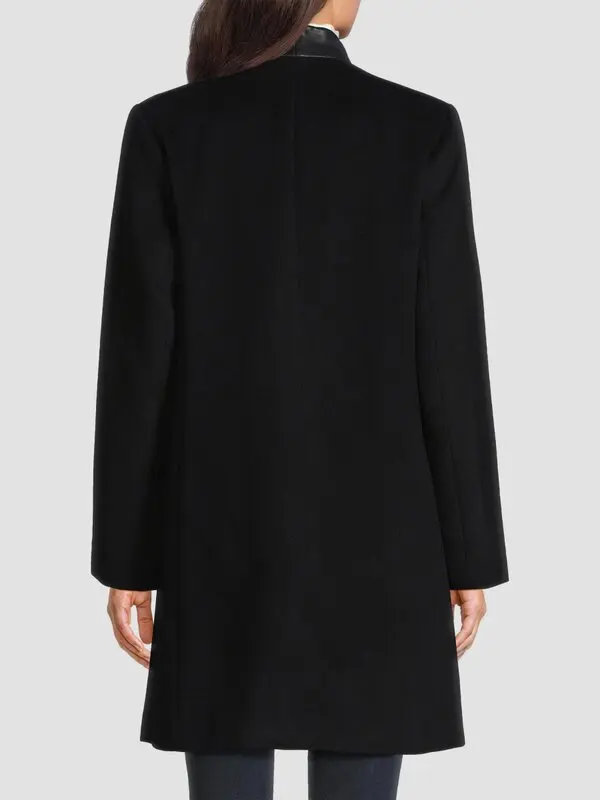 Kobi Halperin Brigitta Wool Faux Leather-trim Coat