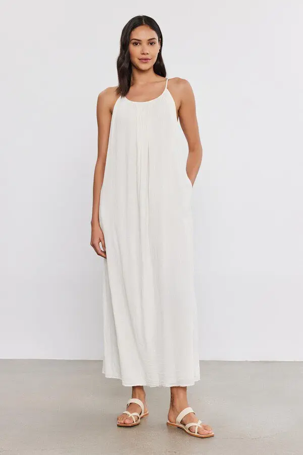 Velvet By Graham & Spencer Lorelei Cotton Gauze Dress In Multicolor /  Neutral - 60% Off | Editorialist