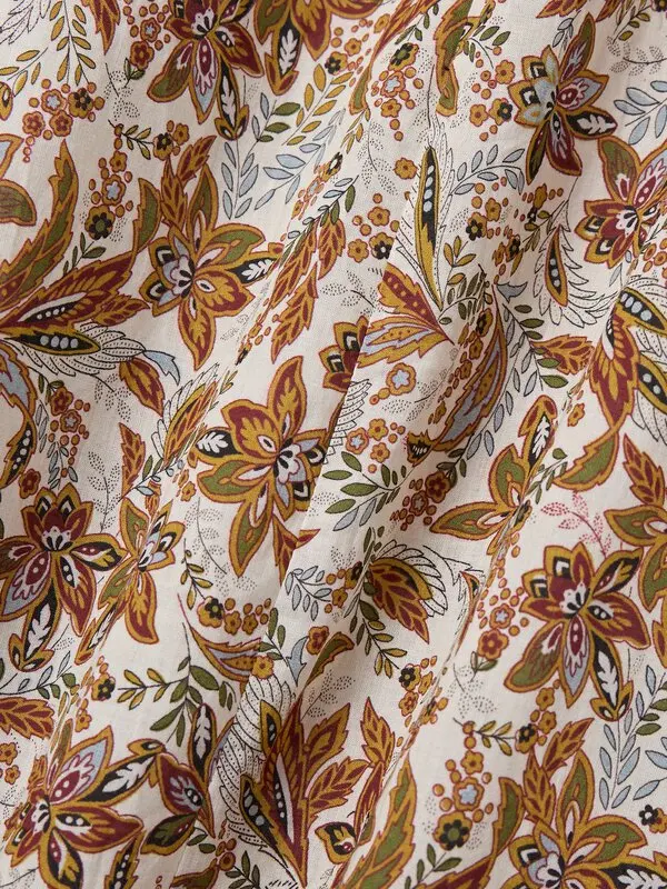 DÔEN Rhodia Floral-print Midi Dress - Brown