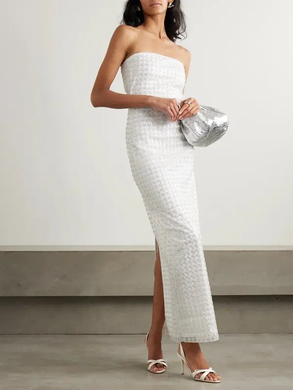 rotate birger christensen embroidered strapless midi dress ROTATE BIRGER CHRISTENSEN, Embroidered strapless midi dress New Wedding  Dress Save 29%