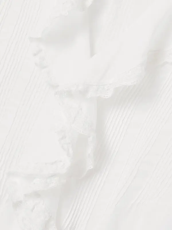 DÔEN Hardy Lace-trimmed Organic Cotton-voile Blouse - White