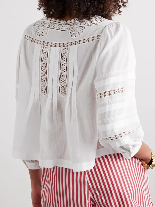 DÔEN Celeste Crochet-trimmed Blouse