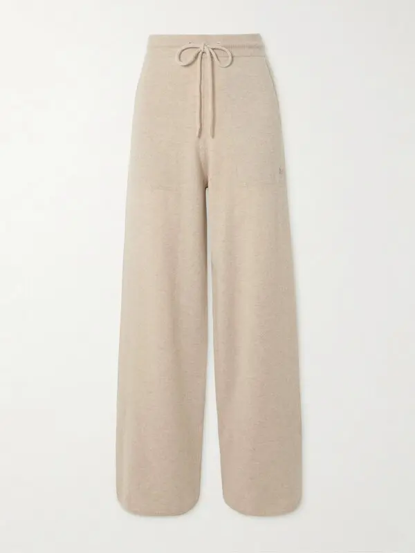 Max Mara Wool And Cashmere-blend Track Pants - Neutrals