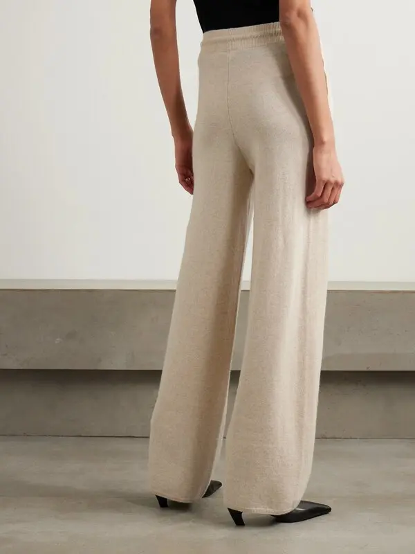 Max Mara Wool And Cashmere-blend Track Pants - Neutrals
