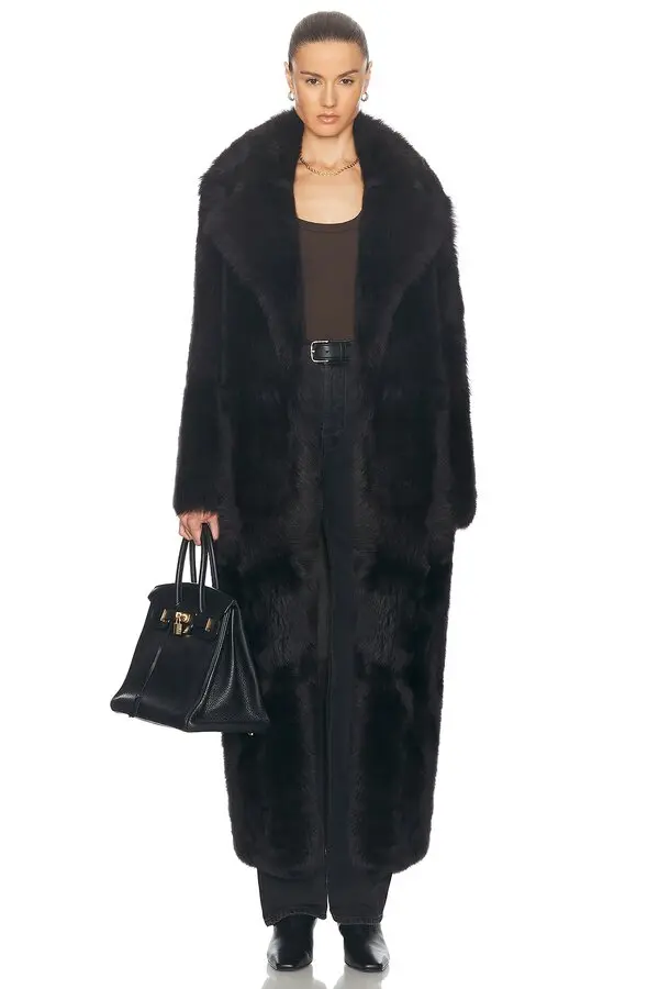Nour Hammour For Evita Extra Long Coat In White