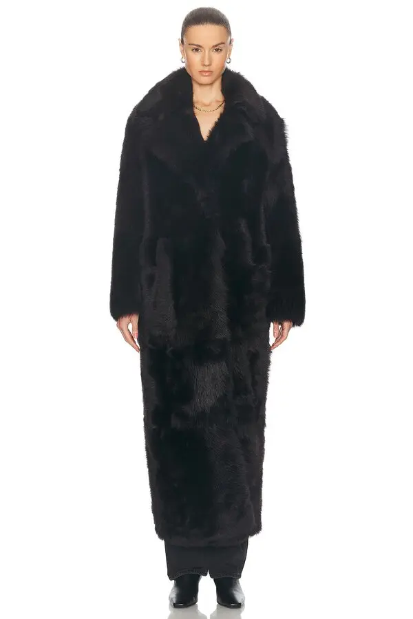 Nour Hammour For Evita Extra Long Coat In White