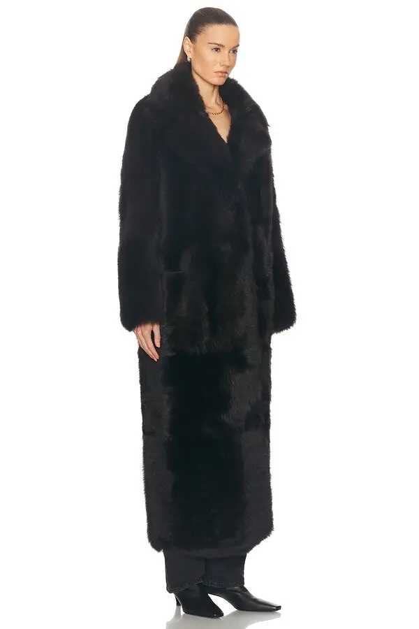 Nour Hammour For Evita Extra Long Coat In White