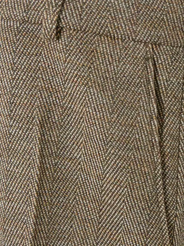 Stella McCartney Herringbone Wool-blend Wide-leg Trousers