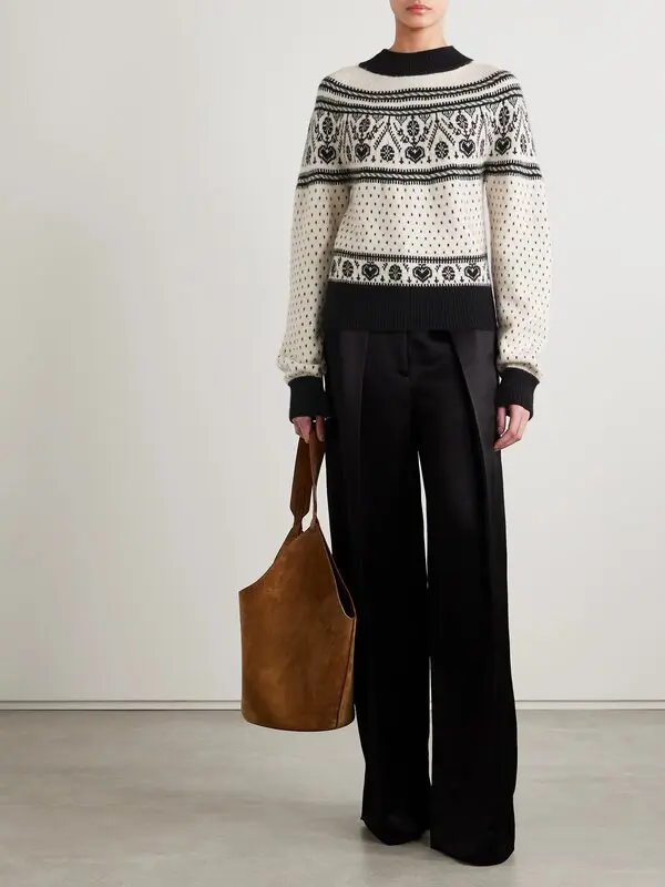 Khaite Guy Intarsia Cashmere-blend Sweater - Neutrals