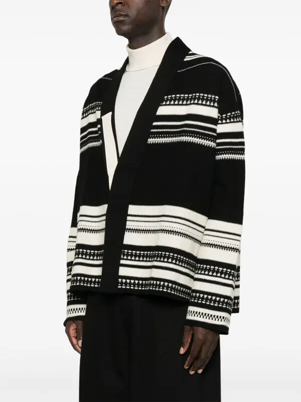 MORDECAI Striped Wool Cardigan