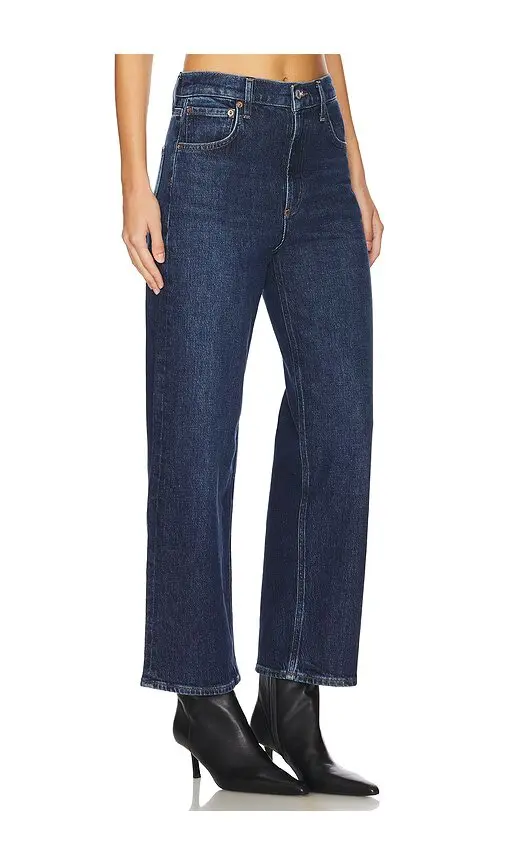 AGOLDE Ren High Rise Wide Leg Jeans In Dark Wash