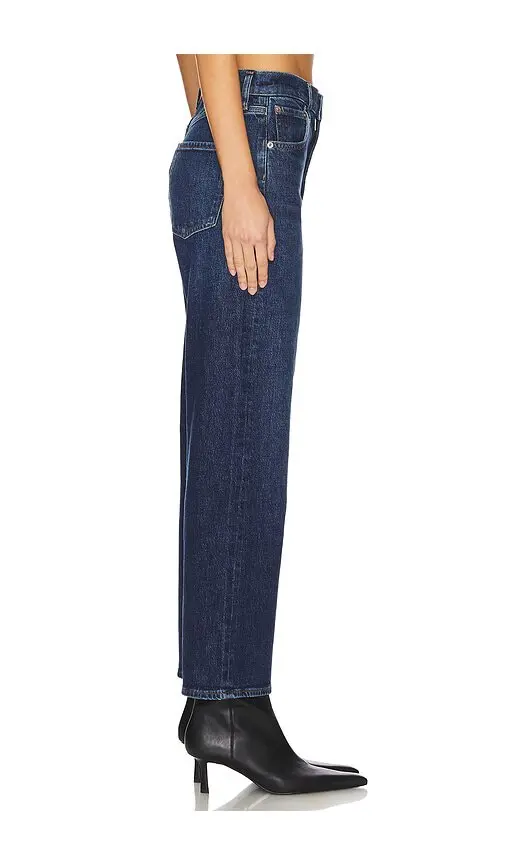 AGOLDE Ren High Rise Wide Leg Jeans In Dark Wash