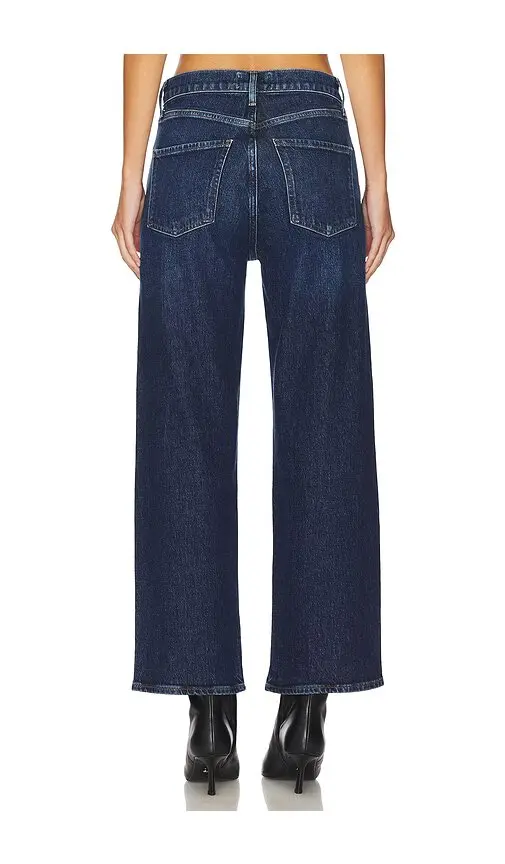 AGOLDE Ren High Rise Wide Leg Jeans In Dark Wash
