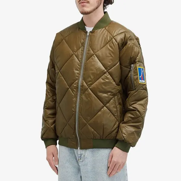 Butter Goods Temperature Bomber Jacket In Army - 55% Off