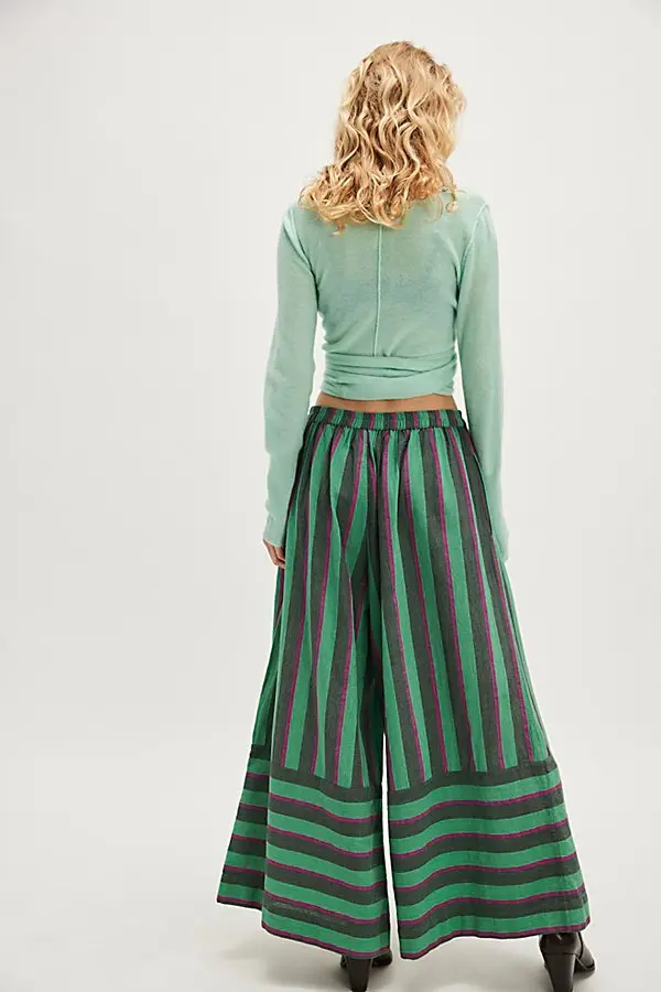 Rujuta Sheth Austin Pants - Minty Stripe