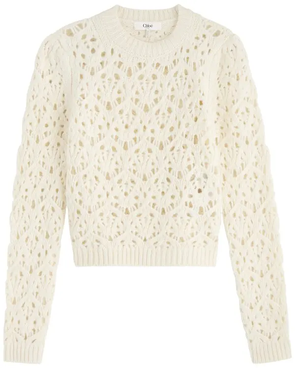Chloé Pointelle-knit Wool Jumper
