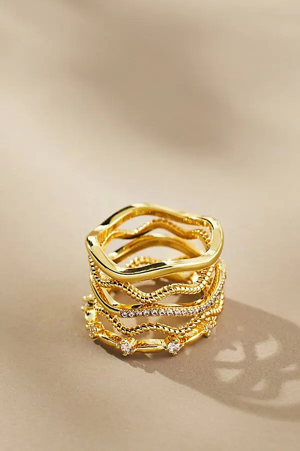 UNCOMMON JAMES Vintage Layered Rings - Gold