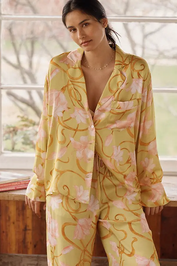 LYREBIRD The Silky Overd Pajama Shirt - Citron