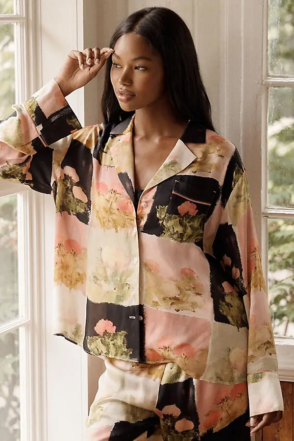 LYREBIRD Silky Overd Pajama Shirt - Multi Floral