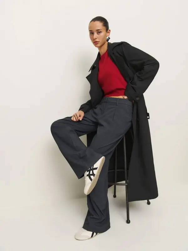 REFORMATION Petites Matteo Trench Coat - Black