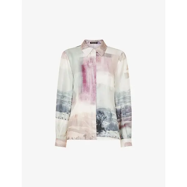 Whistles Wild Horse-pattern Silk Shirt