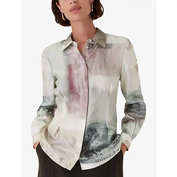 Whistles Wild Horse-pattern Silk Shirt