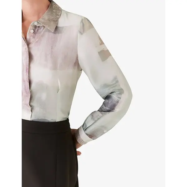 Whistles Wild Horse-pattern Silk Shirt