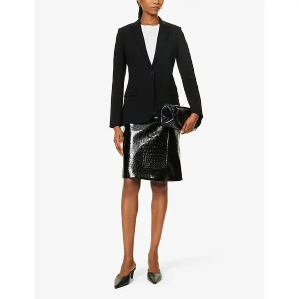 Theory Staple Single-breasted Woven Blazer - Black