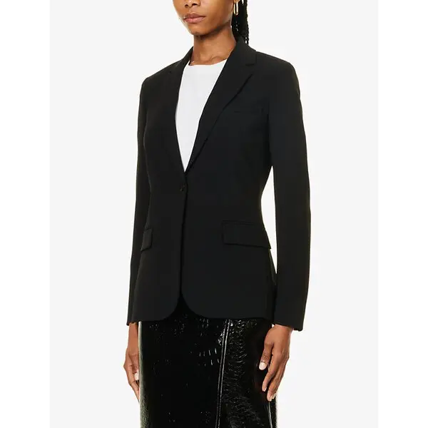 Theory Staple Single-breasted Woven Blazer - Black