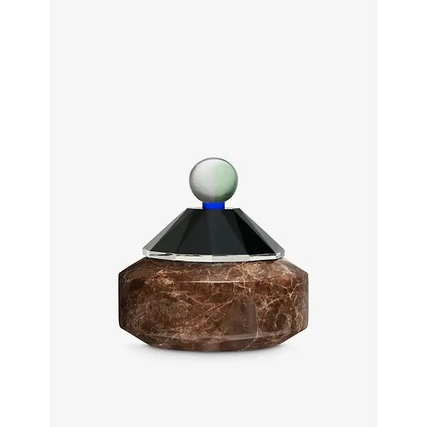 REFLECTIONS COPENHAGEN Apple Bonbonniere Marble And Crystal-top Trinket 17.5cm - One-color