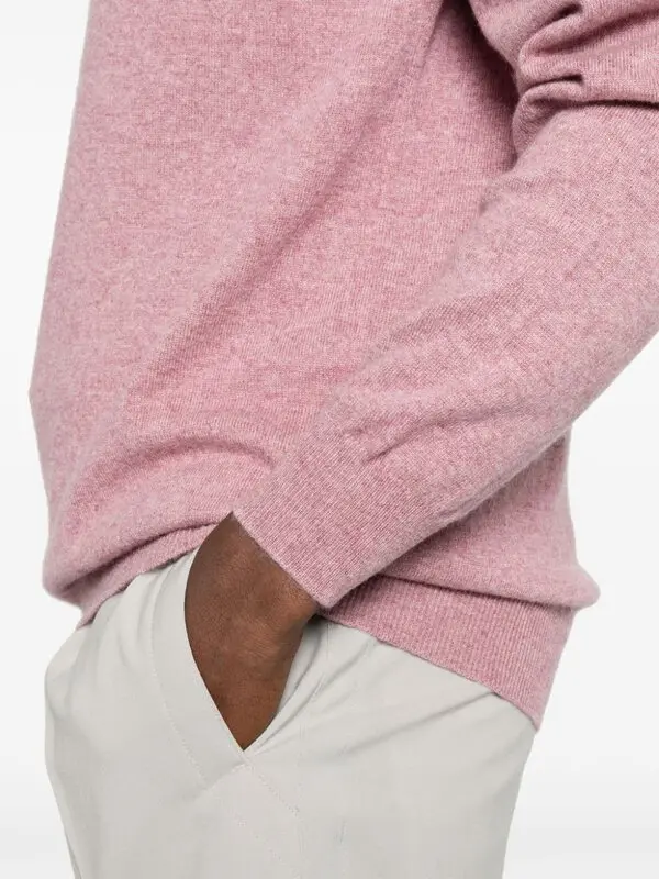 Fedeli Mélange-effect Cashmere Sweater - Pink