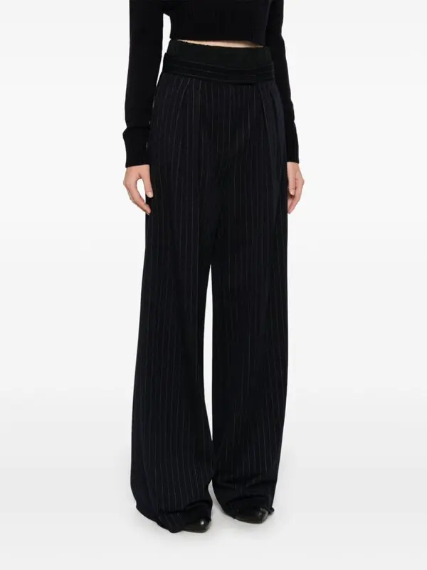 Max Mara Pinstriped Wide Leg Trousers