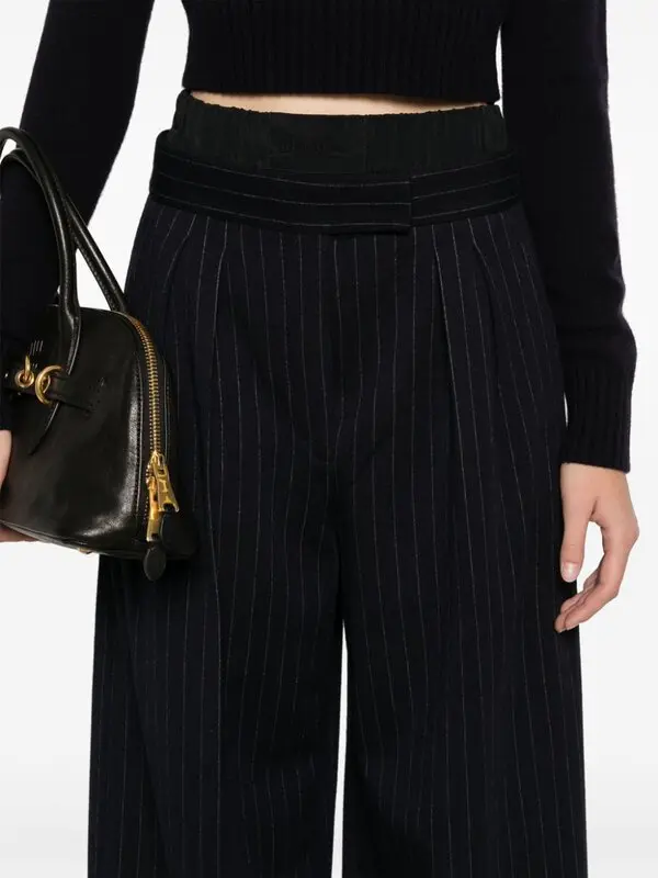 Max Mara Pinstriped Wide Leg Trousers