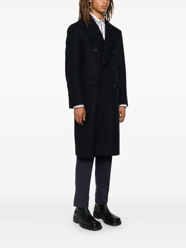 Boglioli Double-breasted Virgin Wool-blend Coat