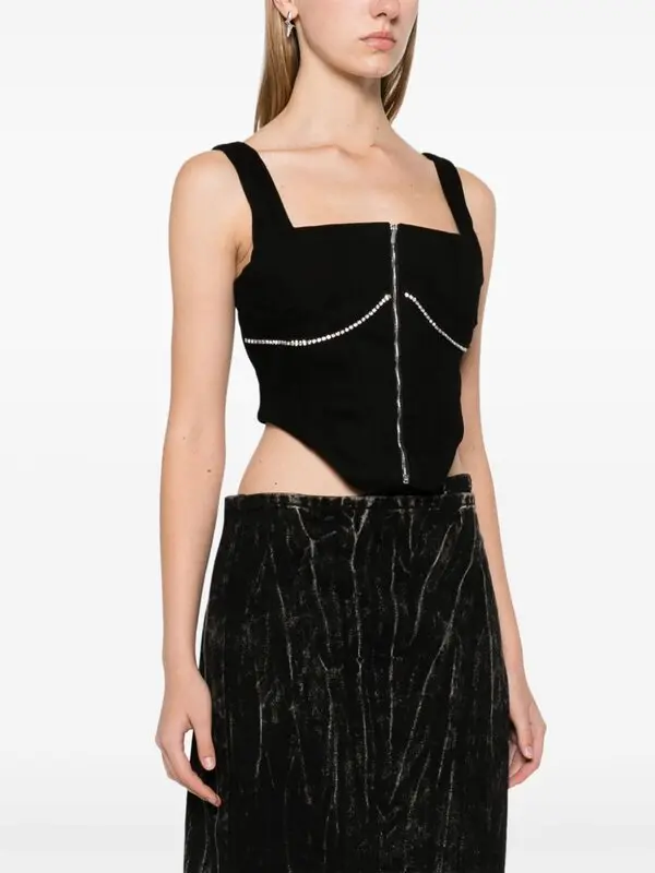Amiri Crystal-embellished Corset Top