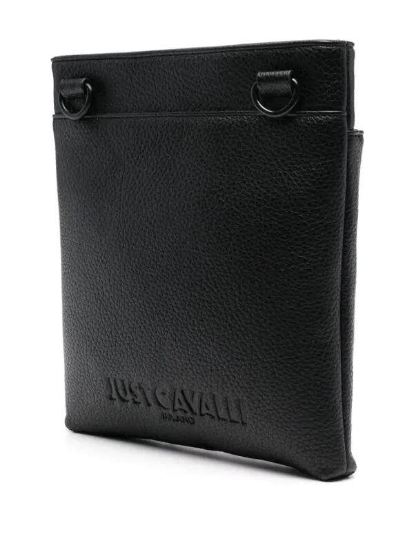 Just Cavalli Logo-plaque Leather Messenger Bag