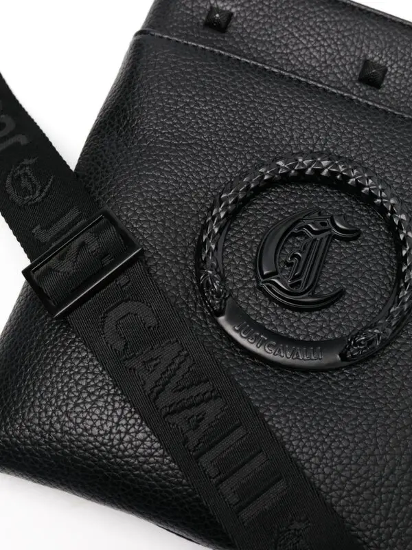 Just Cavalli Logo-plaque Leather Messenger Bag