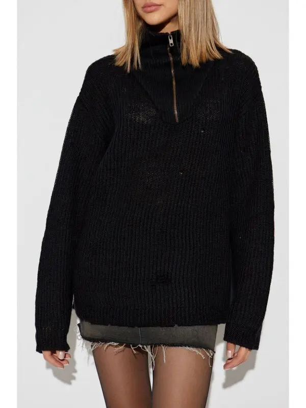Maison Margiela Half-Zip Sweater In Black - 67% Off | Editorialist