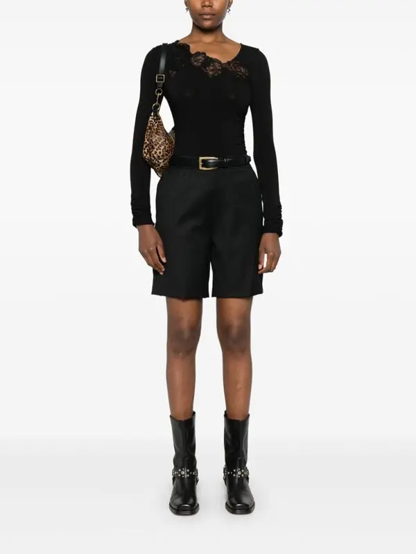 Ermanno Scervino High-waisted Wool-blend Shorts